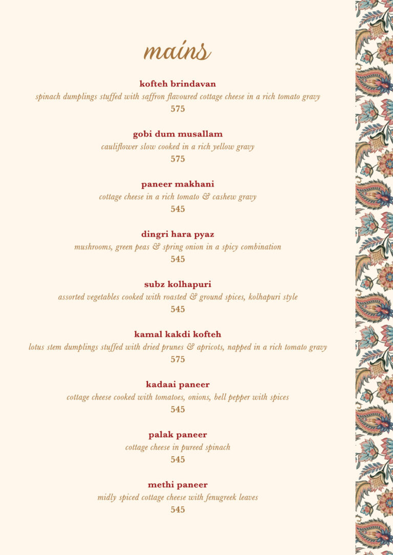 Menu – Hamsa Restaurant