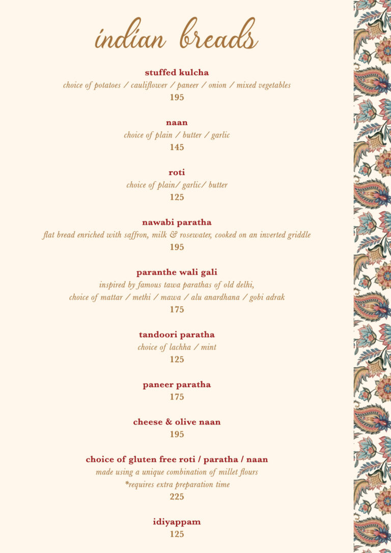 Menu – Hamsa Restaurant
